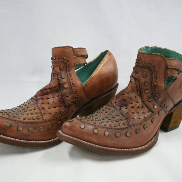 Corral | Shoes | Corral Brown Studded Mule Leather Ankel Boots Style ...